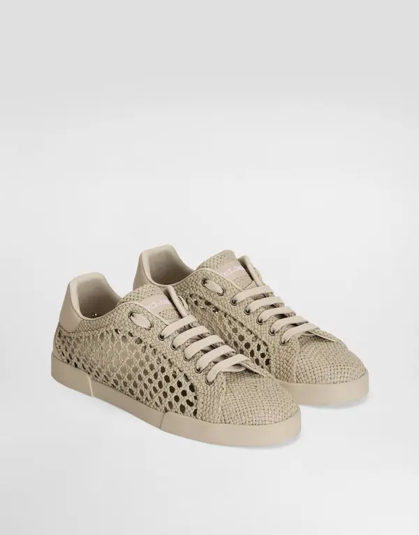Dolce & Gabbana Portofino Woven Leather Sneakers