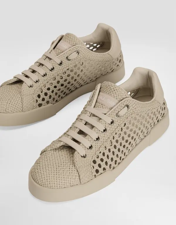 Dolce & Gabbana Portofino Woven Leather Sneakers