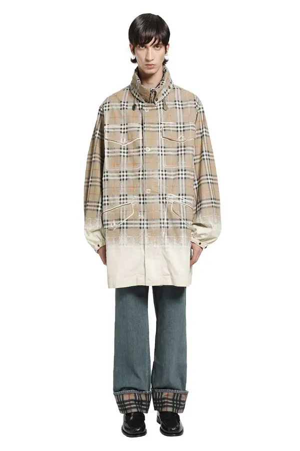 Burberry Gradient Check Cotton Gabardine Parka