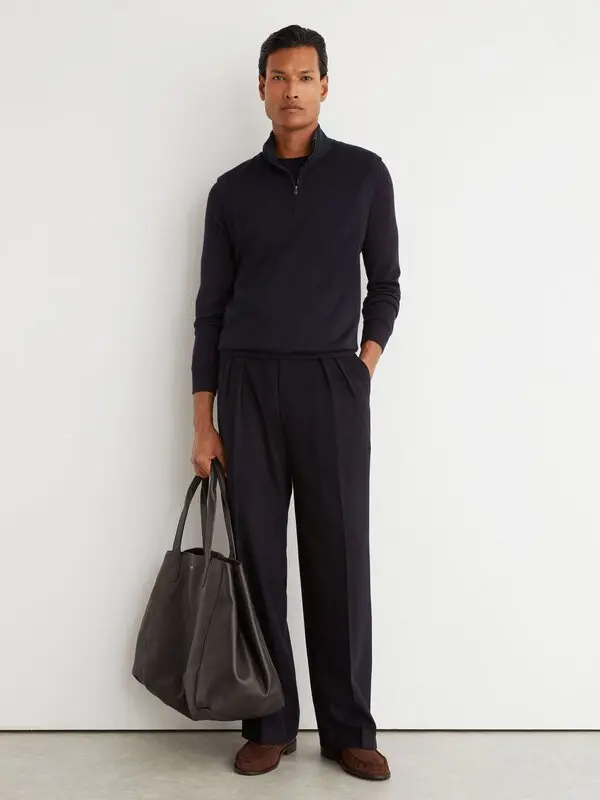 REISS Wool Half-zip Funnel Neck Vest