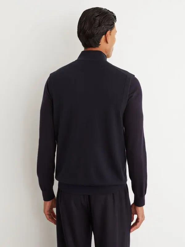 REISS Wool Half-zip Funnel Neck Vest