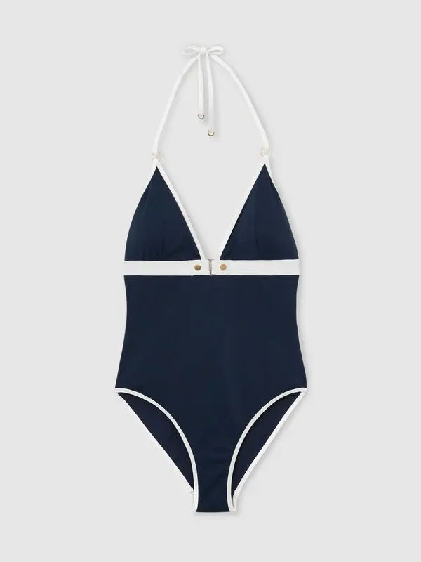 REISS Gigi Colour-block Textured Swimsuit