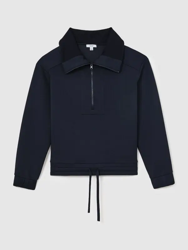 REISS Laney Premium Interlock Half-zip Sweatshirt