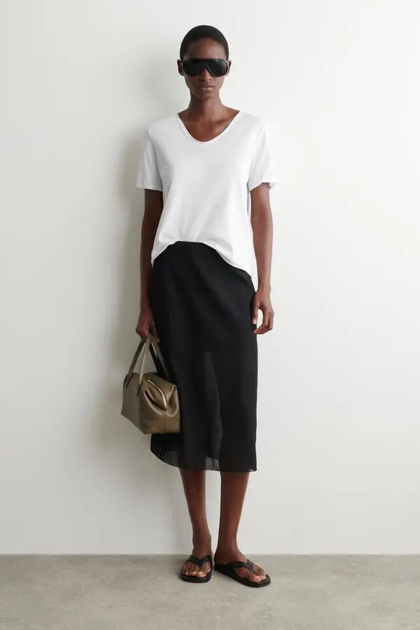 Cos U-neck Lightweight Cotton T-shirt