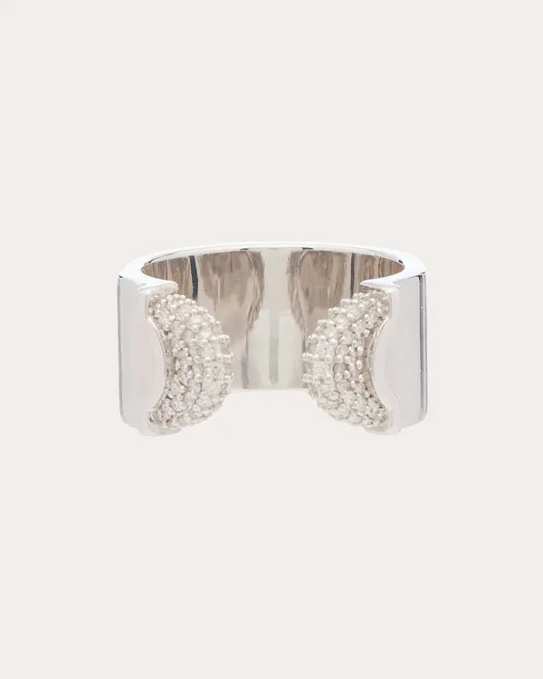 WYLD BOX Diamond Pavé Doppia Luna Ring