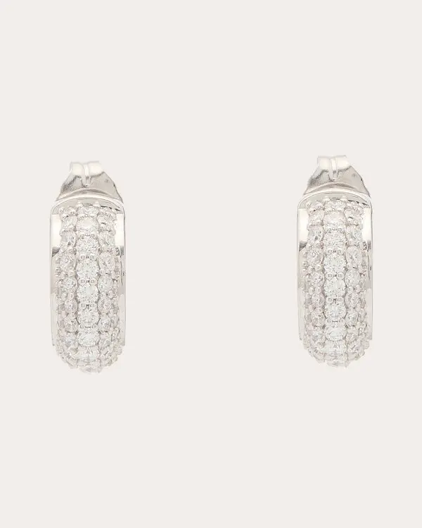 WYLD BOX Diamond Pavé Luna Huggie Earrings