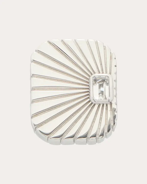 WYLD BOX White Topaz Ray Of Light Jumbo Ring - Silver