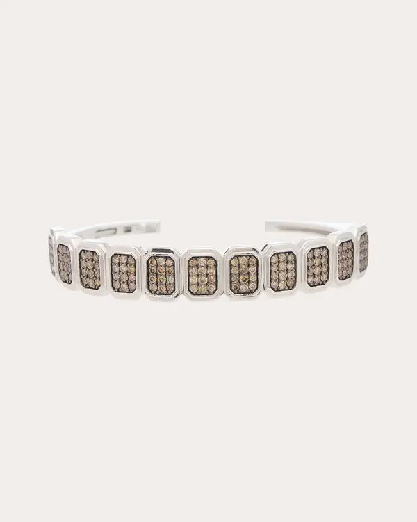 WYLD BOX Diamond And Sterling Silver Cuff Bracelet
