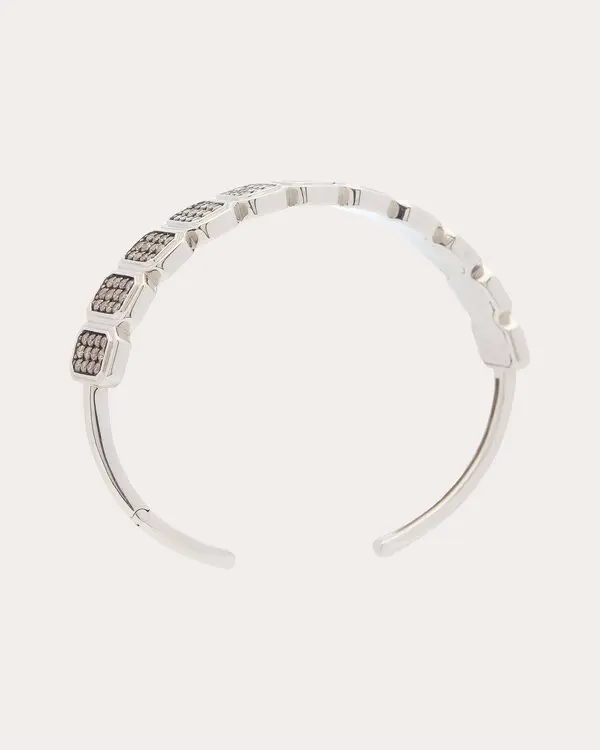 WYLD BOX Diamond And Sterling Silver Cuff Bracelet