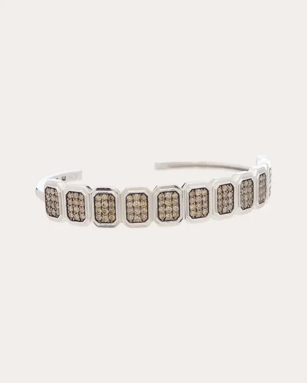 WYLD BOX Diamond And Sterling Silver Cuff Bracelet