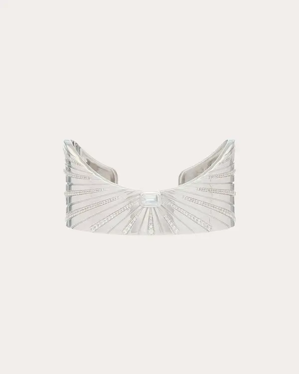 WYLD BOX Ray Of Light Majestic Cuff With White Topaz