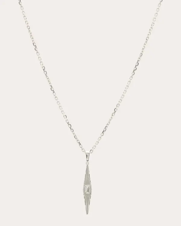WYLD BOX Ray Of Light Drop Pendant Necklace With White Topaz