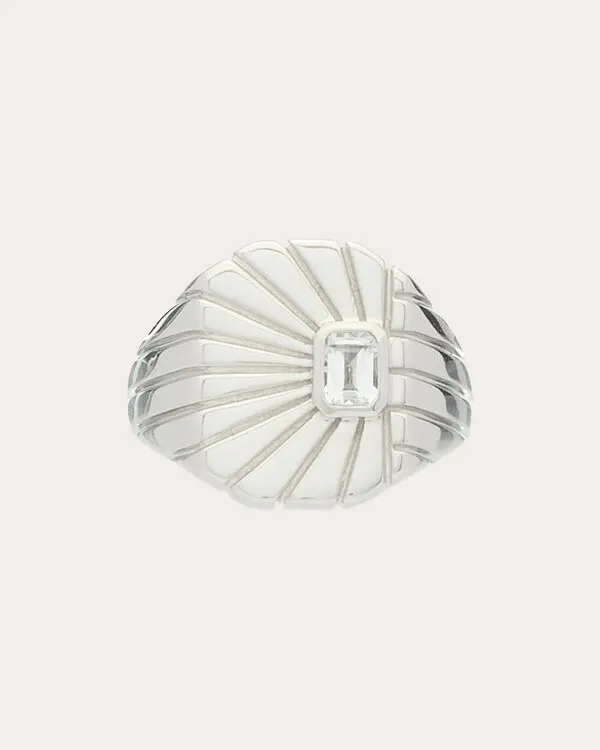 WYLD BOX White Topaz Ray Of Light Pinky Ring