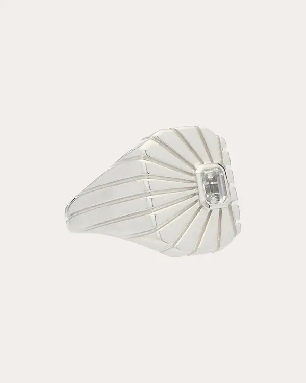 WYLD BOX White Topaz Ray Of Light Pinky Ring