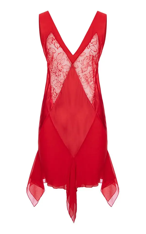 AURELIANA Alexia Silk Satin Mini Dress - Red