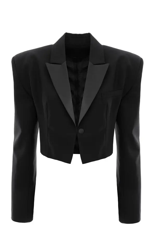 AURELIANA Cropped Wool-silk Blazer