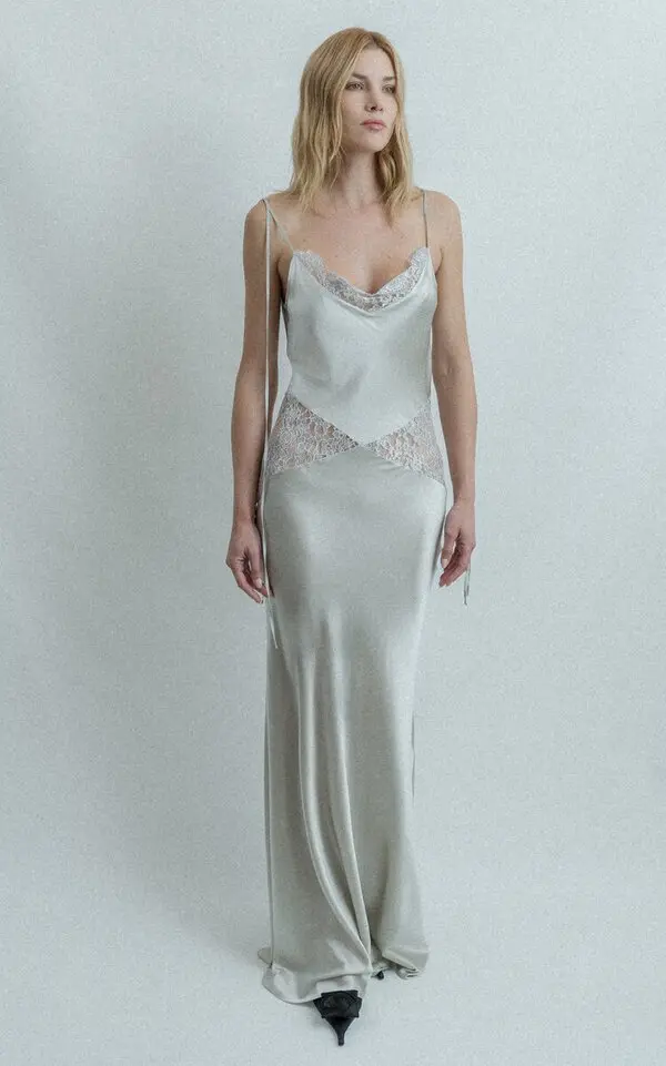 AURELIANA Astra Silk Satin Maxi Dress