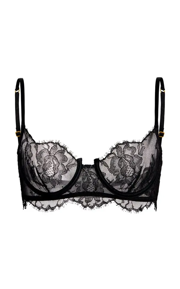 EVANGELISTA LINGERIE Agatha Wired Leavers Lace Balconette Bra