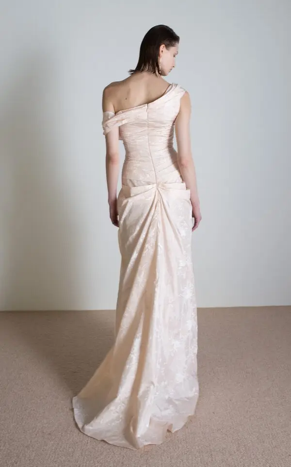 SANDRA MANSOUR Slow Burn Silk Brocade Maxi Dress