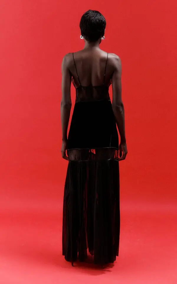 SLEEPING WITH JACQUES Kimberley Silk-blend Lace Maxi Dress