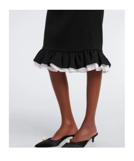 SHUSHU/TONG Ruffled Wool And Silk Midi Skirt