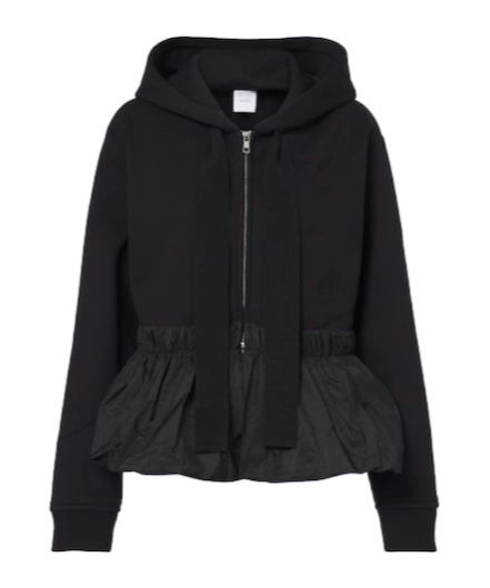 PATOU Cotton Zip-up Hoodie With Peplum Detail