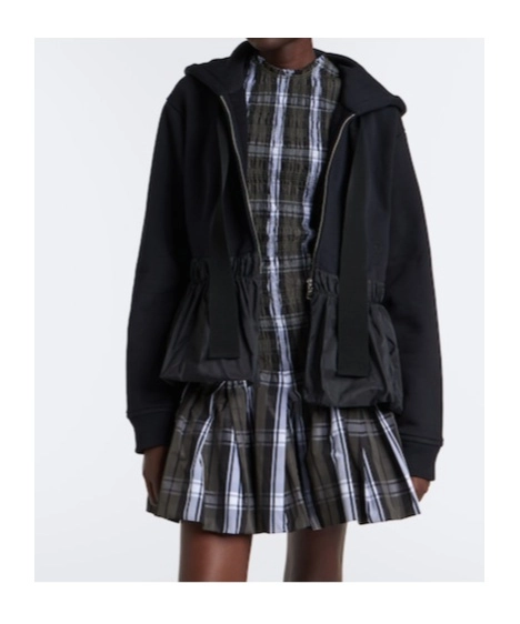 PATOU Cotton Zip-up Hoodie With Peplum Detail