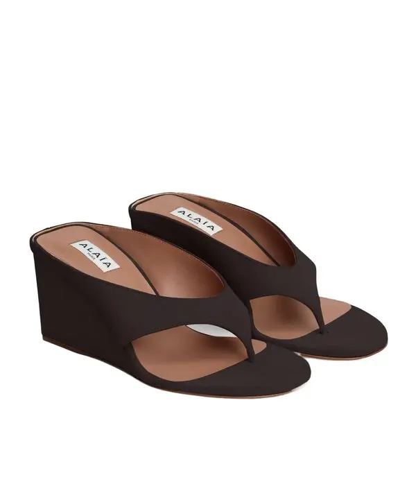 Alaïa Suede Cube Thong Mules