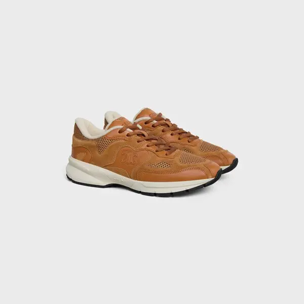 Celine Runner Sneaker In Calfskin, Suede Calfskin And Mesh
