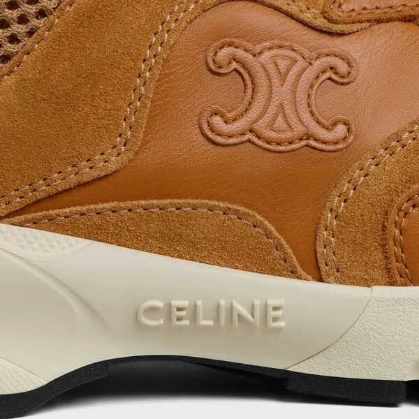 Celine Runner Sneaker In Calfskin, Suede Calfskin And Mesh