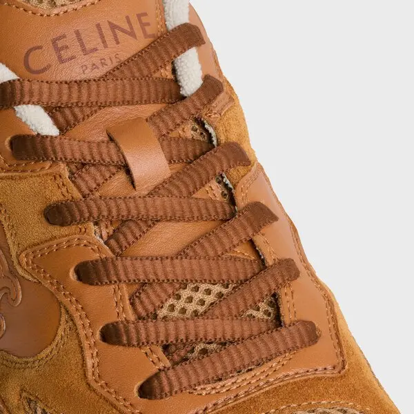 Celine Runner Sneaker In Calfskin, Suede Calfskin And Mesh
