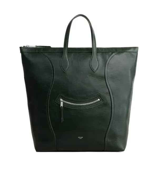 Celine Vertical Cabas Luggage In Shiny Calfskin
