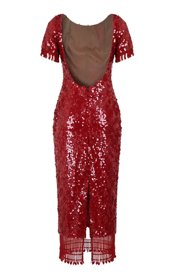 SALMA OSMAN Sequin Embellished Midi Dress
