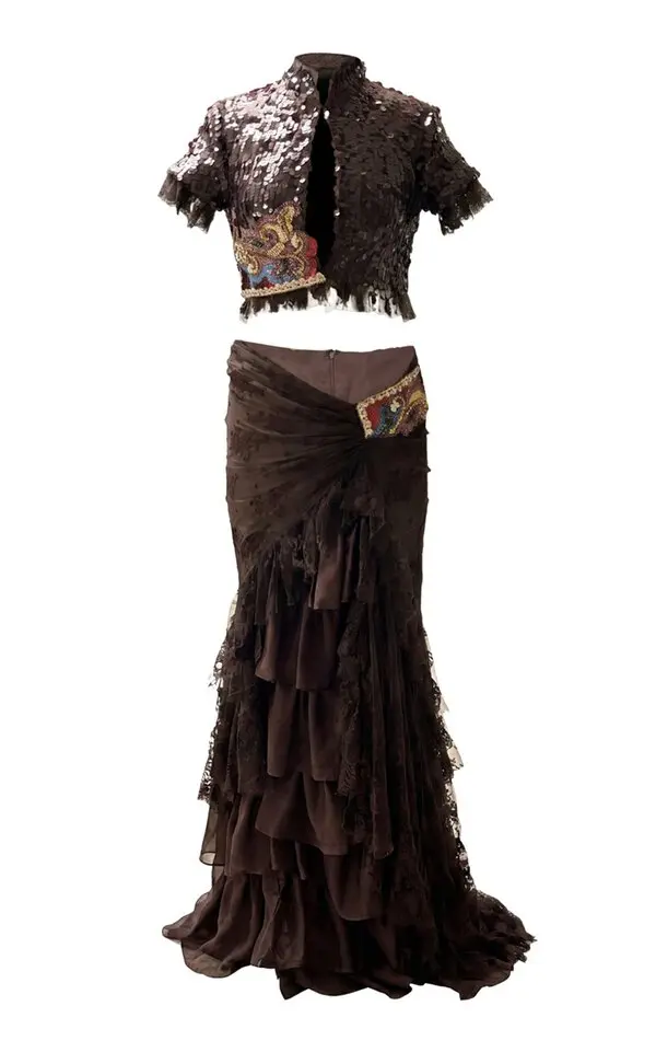 SALMA OSMAN Embellished Chiffon Maxi Set