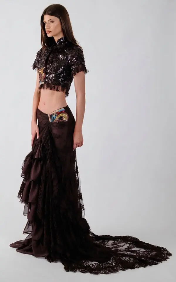 SALMA OSMAN Embellished Chiffon Maxi Set