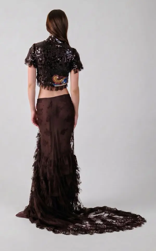 SALMA OSMAN Embellished Chiffon Maxi Set