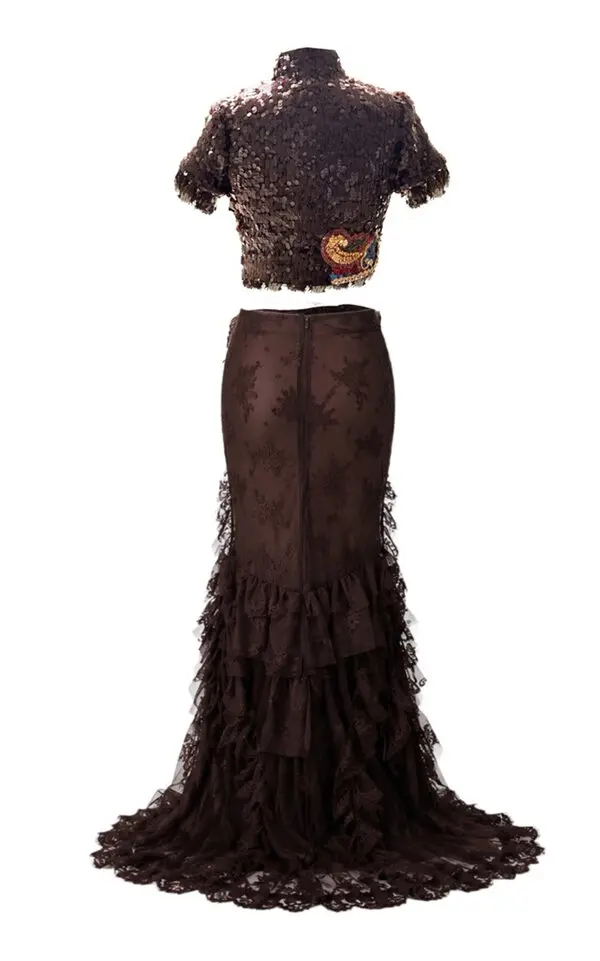 SALMA OSMAN Embellished Chiffon Maxi Set