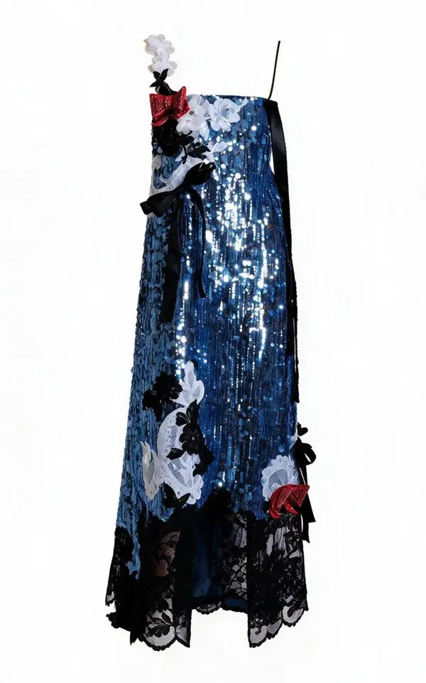 SALMA OSMAN Embellished Floral Midi Dress
