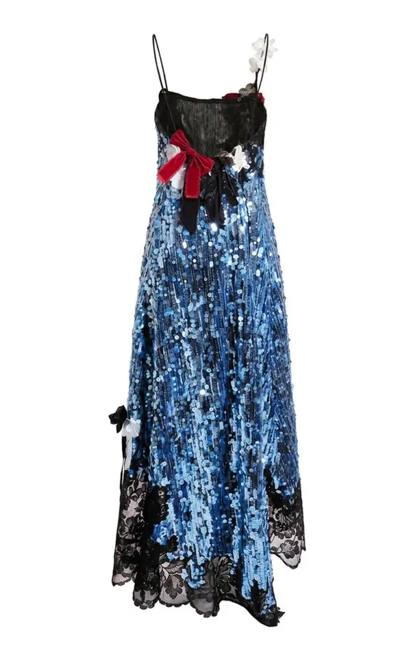 SALMA OSMAN Embellished Floral Midi Dress