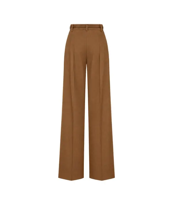 Max Mara Wool Wide-leg Trousers - Chestnut
