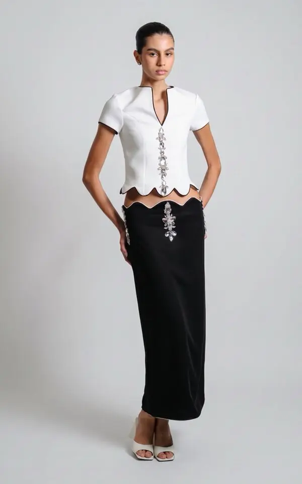 SALMA OSMAN Scalloped Maxi Set