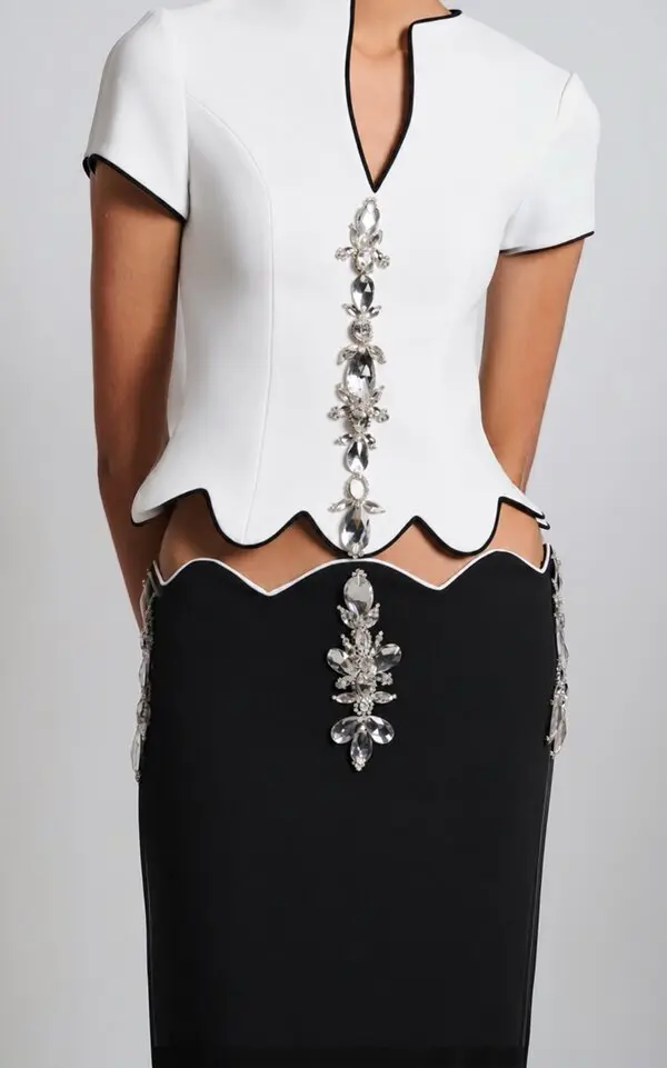 SALMA OSMAN Scalloped Maxi Set