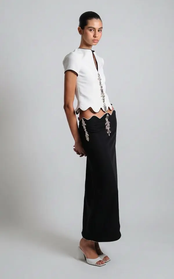 SALMA OSMAN Scalloped Maxi Set
