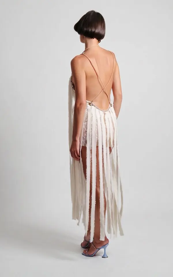 SALMA OSMAN Panelled Chiffon Maxi Dress
