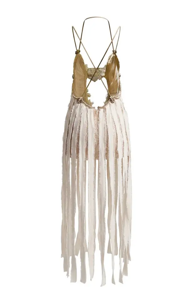 SALMA OSMAN Panelled Chiffon Maxi Dress