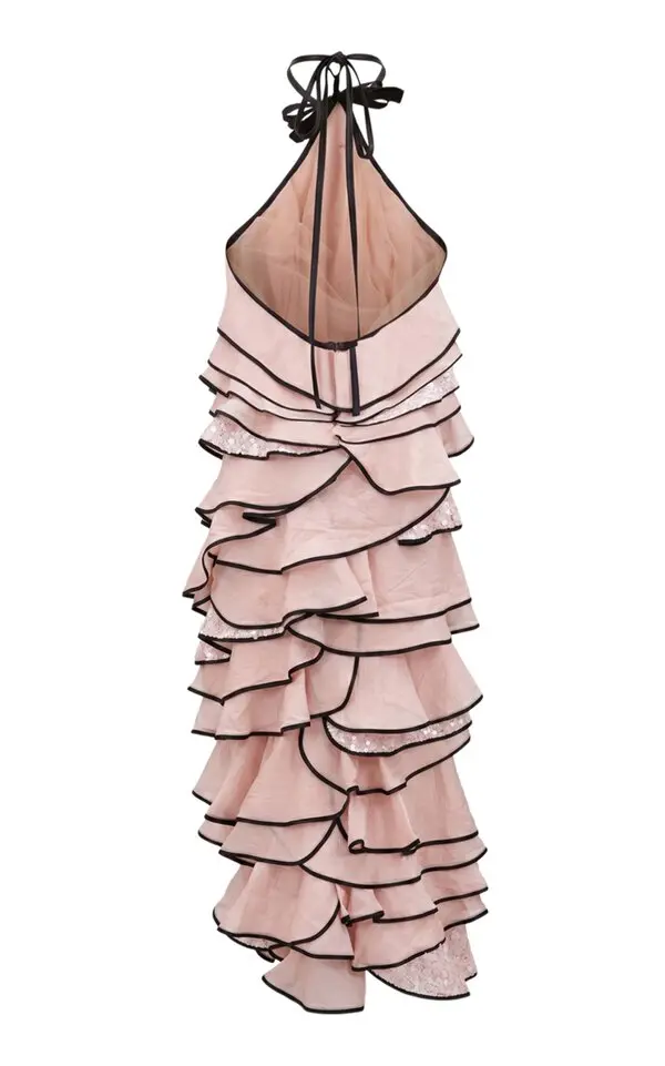 SALMA OSMAN Open-back Chiffon Maxi Dress