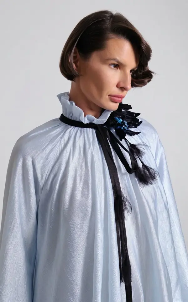 SALMA OSMAN Draped Chiffon Maxi Dress