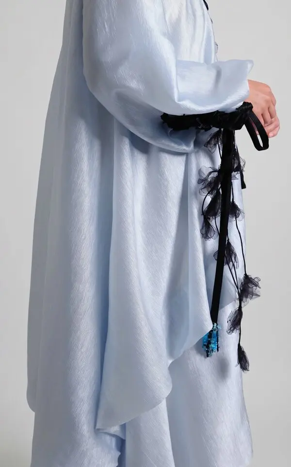 SALMA OSMAN Draped Chiffon Maxi Dress