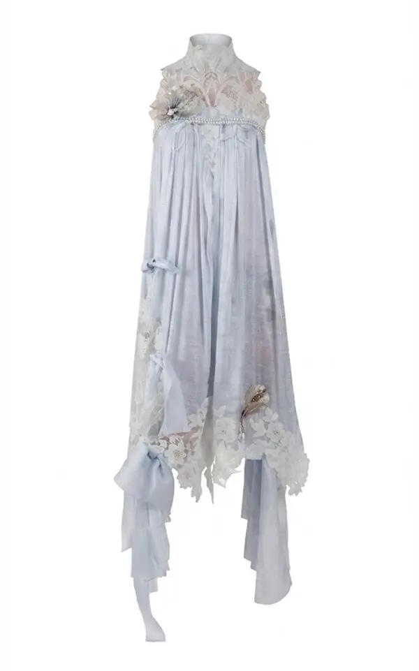 SALMA OSMAN High-neck Sheer Midi Dress