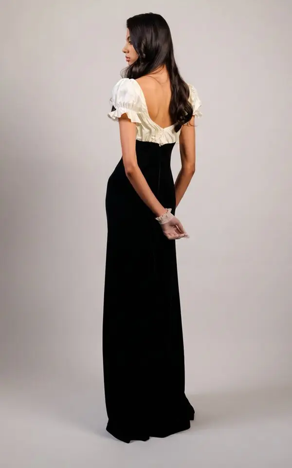 SALMA OSMAN Contrast-bodice Maxi Gown